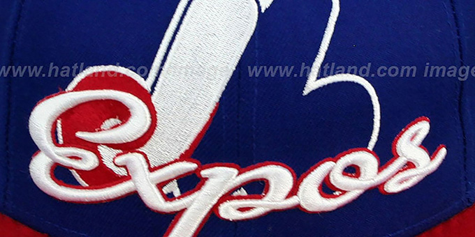 Montreal Expos COOP SCRIPT-PUNCH Royal-Red Fitted Hat