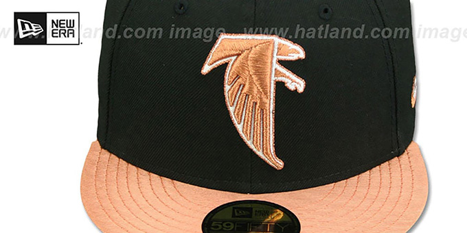 Atlanta Falcons NFL THROWBACK TEAM-BASIC Black-Copper Fitted Hat
