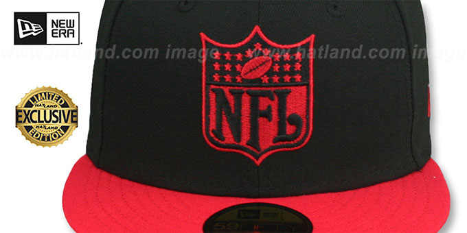 Atlanta Falcons THROWBACK NFL SHIELD-BASIC Black-Red Fitted Hat