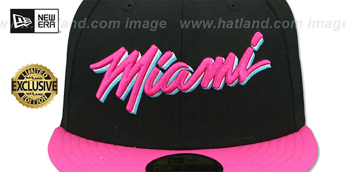 Miami Heat MIAMI VICE Black-Beetroot Fitted Hat by New Era