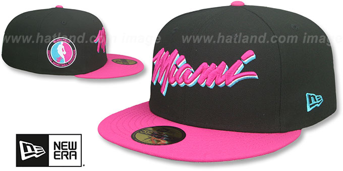 Miami Heat MIAMI VICE SIDE-PATCH Black-Beetroot Fitted Hat