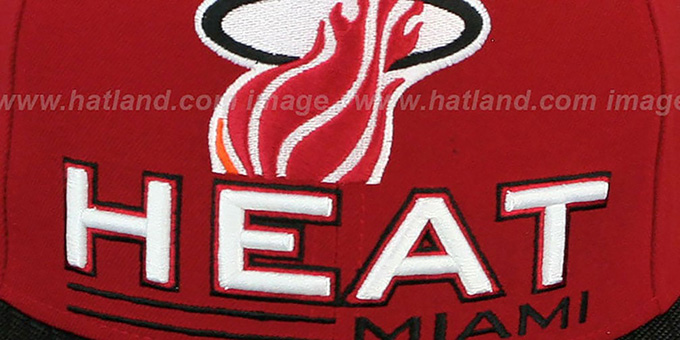 Miami Heat TECH MARK Red-Black Fitted Hat by New Era