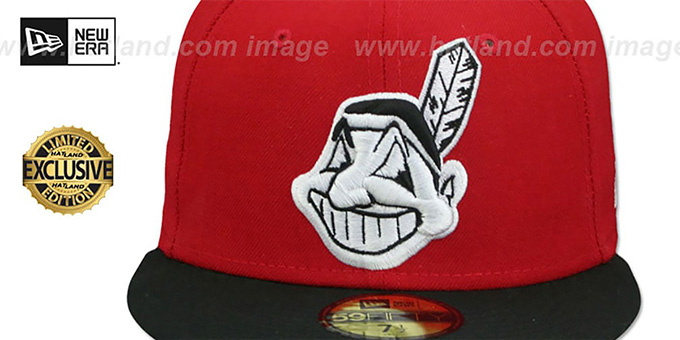 Cleveland Indians CHIEF-WAHOO Red-Black Fitted Hat