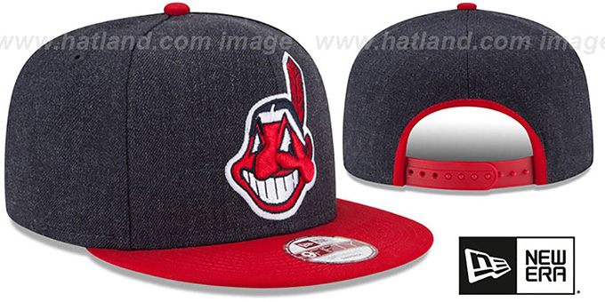 Indians LOGO GRAND SNAPBACK Navy-Red Hat by New Era