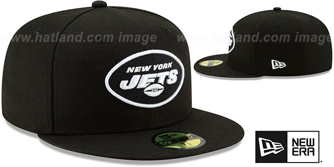 New York Jets NFL TEAM-BASIC Black-White Fitted Hat