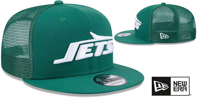 New York Jets THROWBACK TEAM-BASIC TRUCKER SNAPBACK Green Hat