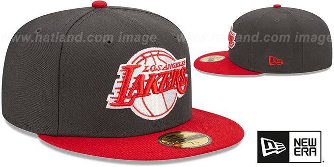 Los Angeles Lakers 2T COLOR PACK Charcoal-Red Fitted Hat