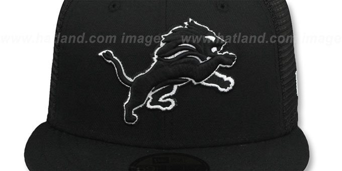 Detroit Lions TEAM-BASIC TRUCKER Black-White Fitted Hat