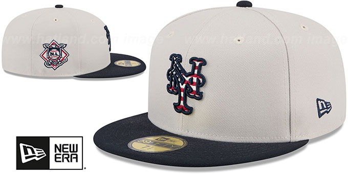 New York Mets 2024 JULY 4TH STARS N STRIPES Fitted Hat