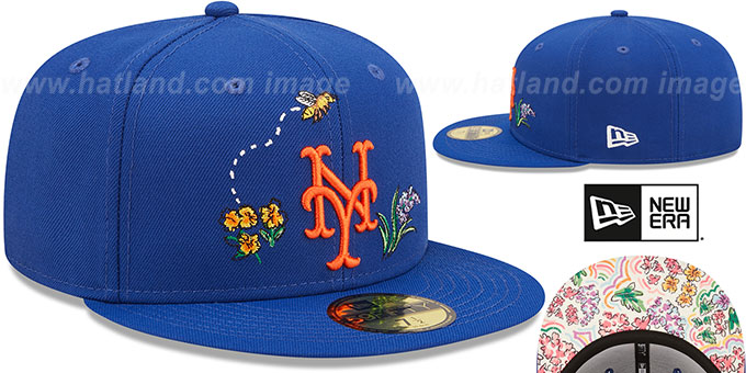 New York Mets FLORAL WATERCOLORS Royal Fitted Hat by New Era