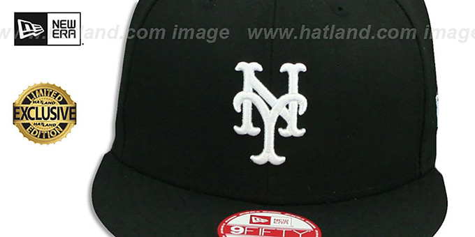 New York Mets TEAM-BASIC SNAPBACK Black-White Hat by New Era