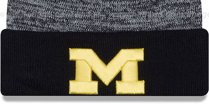 Michigan TEAM-RAPID Navy-White Knit Beanie Hat by New Era