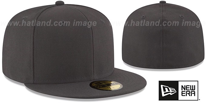 New Era 59FIFTY-BLANK Solid Charcoal Grey Fitted Hat