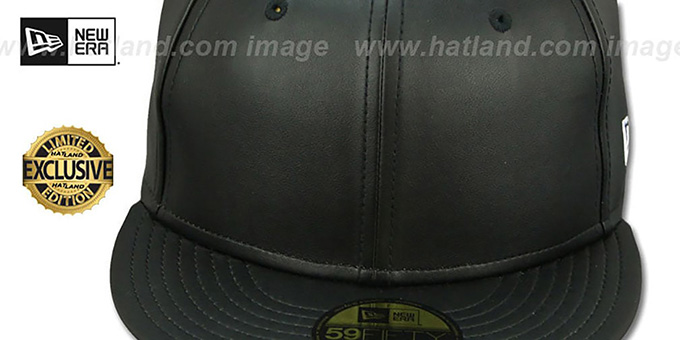 New Era LEATHER BLANK Black Fitted Hat