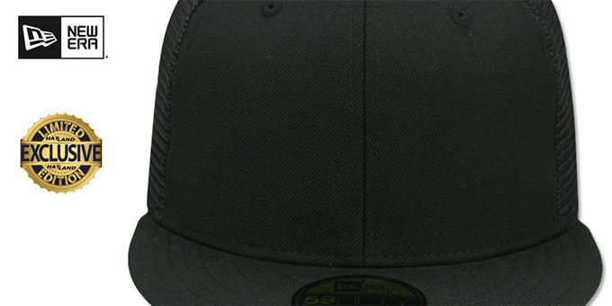 New Era MESH-BACK 59FIFTY-BLANK Black-Black Fitted Hat