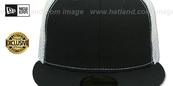 New Era MESH-BACK 59FIFTY-BLANK Black-White Fitted Hat