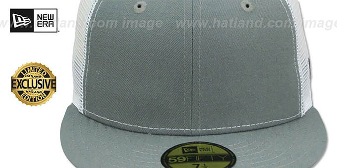New Era MESH-BACK 59FIFTY-BLANK Grey-White Fitted Hat