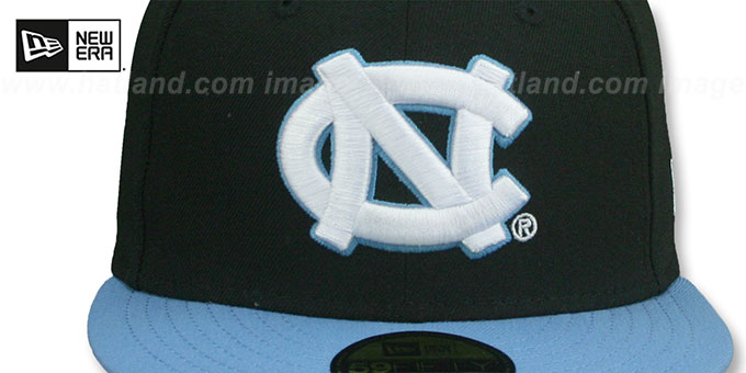 North Carolina NCAA TEAM-BASIC Black-Sky Fitted Hat