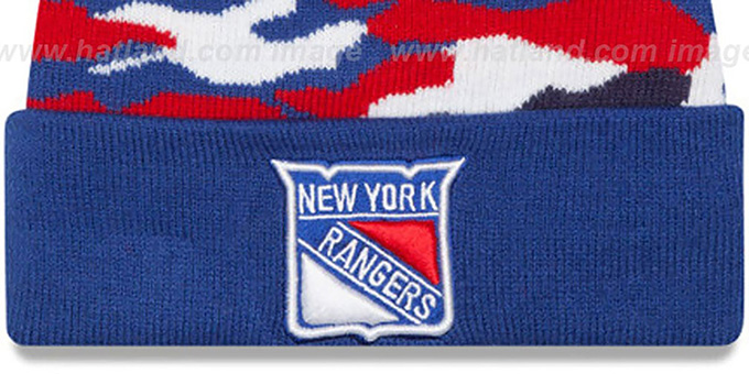 New York NY Rangers CAMO CAPTIVATE Knit Beanie Hat