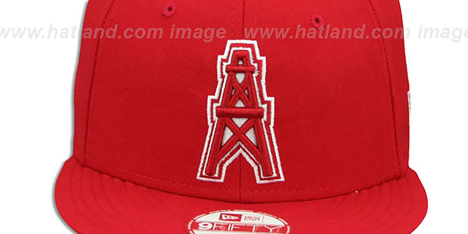 Houston Oilers THROWBACK TEAM-BASIC SNAPBACK Red-White Hat