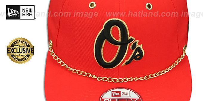 Baltimore Orioles CHAIN SNAPBACK Orange Hat by New Era