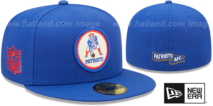 New England Patriots 2022 NFL THROWBACK SIDELINE Royal Fitted Hat
