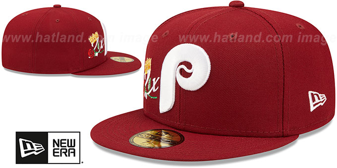Philadelphia Phillies COOPERSTOWN CROWN CHAMPS Burgundy Fitted Ha