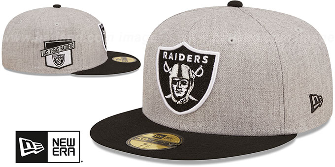 Las Vegas Raiders EST HEATHER SIDE-PATCH Grey-Black Fitted Hat