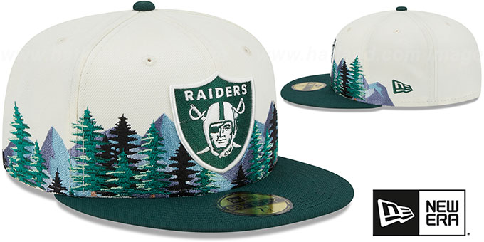 Las Vegas Raiders EVERGREEN White-Green Fitted Hat