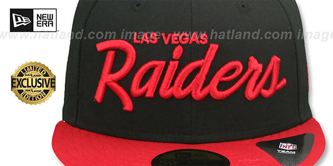 Las Vegas Raiders NFL TEAM-SCRIPT Black-Red Fitted Hat