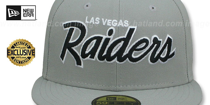Las Vegas Raiders NFL TEAM-SCRIPT Light Grey Fitted Hat