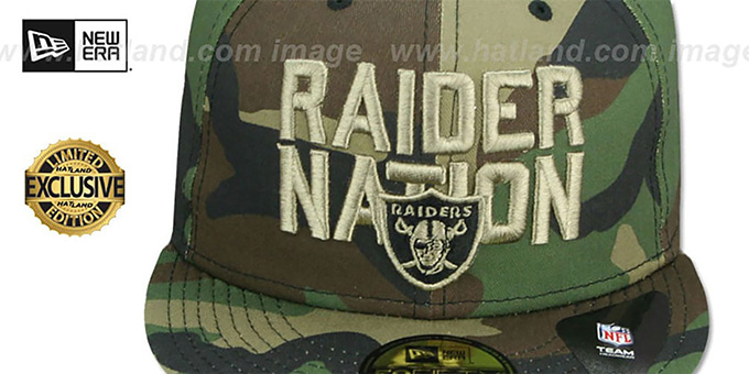 Las Vegas Raiders RAIDER-NATION Army Camo-Tan Fitted Hat