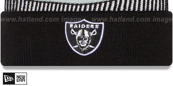 Las Vegas Raiders STRIPED Knit Beanie Hat by New Era