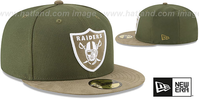 Oakland Raiders TONAL-CHOICE Rifle Green Fitted Hat
