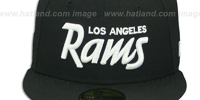 Los Angeles Rams SCRIPT TEAM-BASIC Black-White Fitted Hat