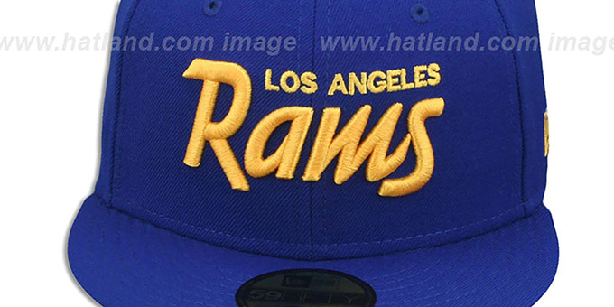 Los Angeles Rams SCRIPT TEAM-BASIC Royal-Gold Fitted Hat