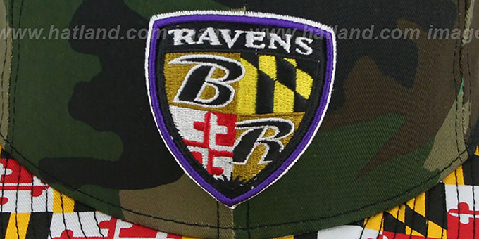 Baltimore Ravens ALT MARYLAND-FLAG Army Camo Fitted Hat