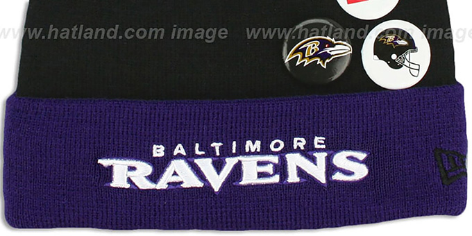 Baltimore Ravens BUTTON-UP Knit Beanie Hat by New Era