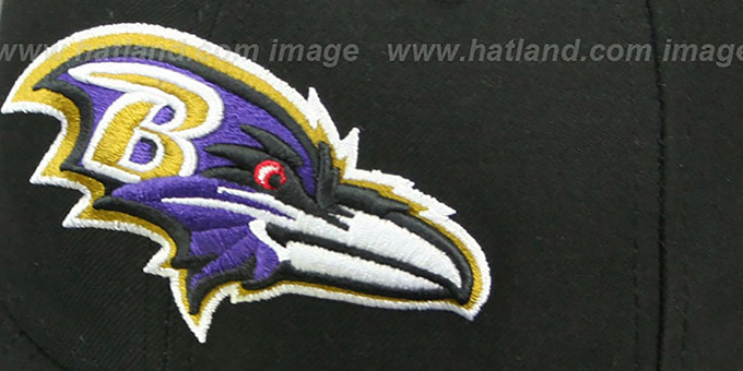 Baltimore Ravens SIDE TEAM-PATCH Black Fitted Hat by New Era