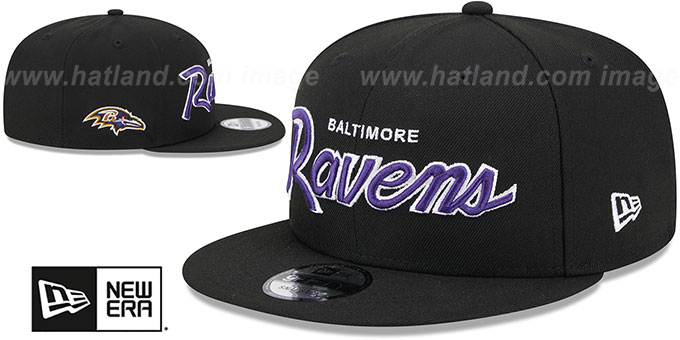 Baltimore Ravens TEAM-SCRIPT SNAPBACK Black Hat by New Era