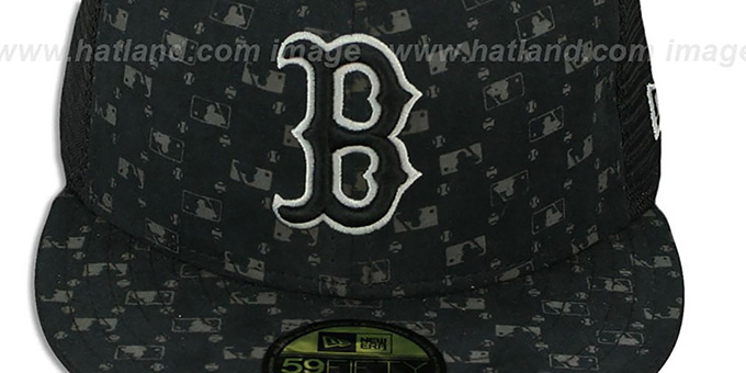 Boston Red Sox MLB FLOCKING Mesh Back Fitted Hat by New Era