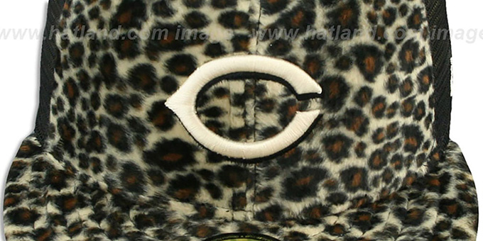 Cincinnati Reds CHEETAH ANIMAL-FUR MESH-BACK Fitted Hat