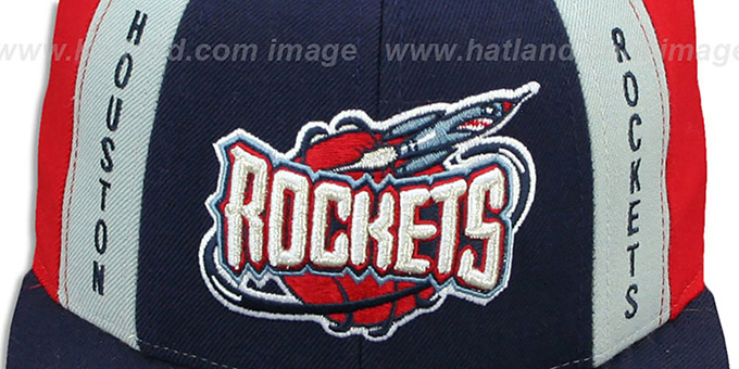 Houston Rockets AJD THROWBACK PINWHEEL Navy-Red Fitted Hat by Ree