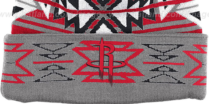 Houston Rockets GEOTECH Knit Beanie by Mitchell and Ness