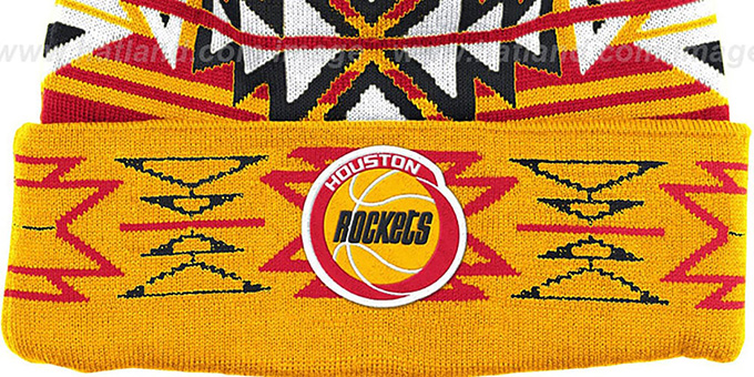 Houston Rockets HWC GEOTECH Knit Beanie by Mitchell and Ness