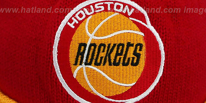 Houston Rockets XL-LOGO BEANIE Red by Mitchell and Ness