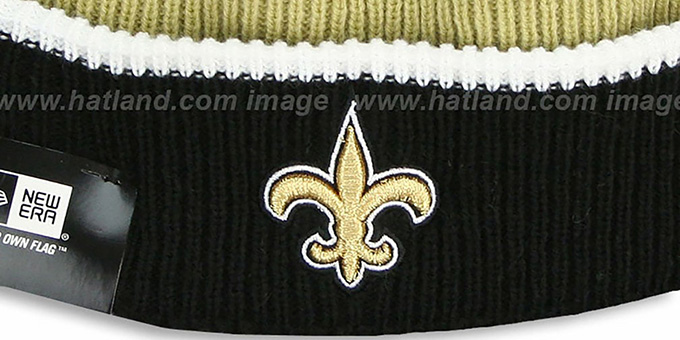 New Orleans Saints NFL FIRESIDE Gold-Black Knit Beanie Hat