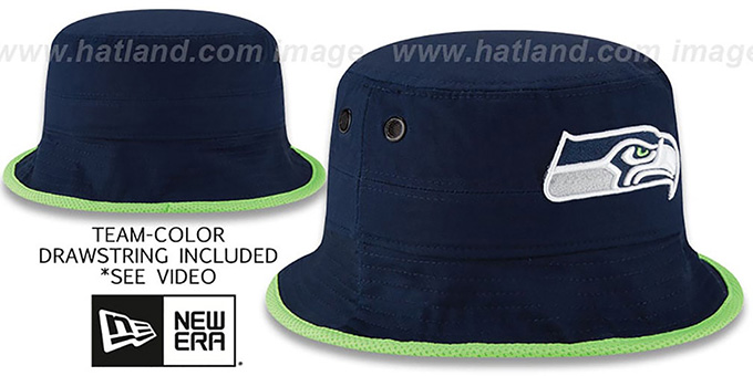 Seattle Seahawks BASIC-ACTION Navy Bucket Hat by New Era
