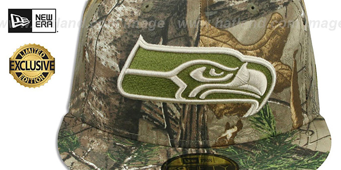 Seattle Seahawks NFL TEAM-BASIC Realtree Camo Fitted Hat