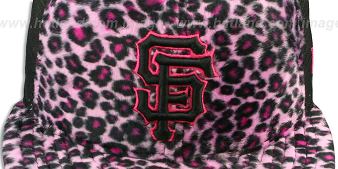 San Francisco SF Giants CHEETAH ANIMAL-FUR MESH-BACK Fitted Hat